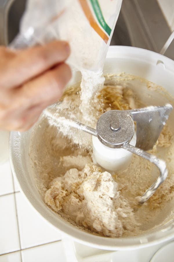 Adding Ingredient To Batter Machine Stock Photo - Image of ingredient ...