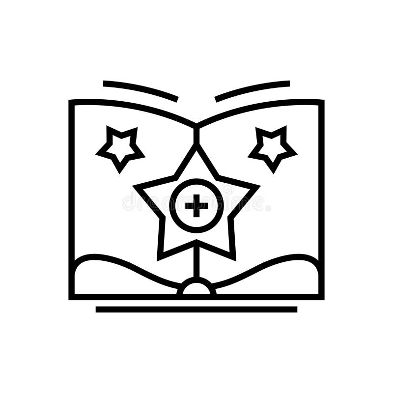 Adding Knowledge Line Icon, Concept Sign, Outline Vector Illustration ...