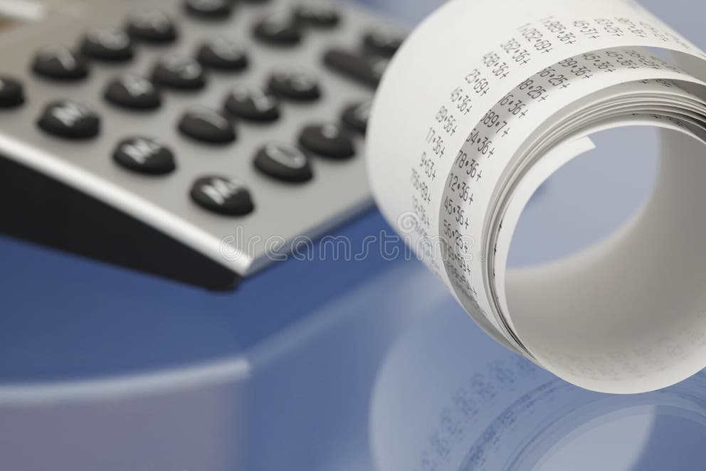 Adding machine tape stock photo. Image of office, money - 17809698
