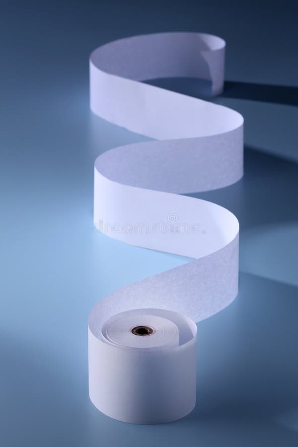 Adding machine tape stock image. Image of single, object - 25877249
