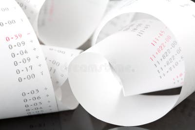 Adding Machine Tape stock photo. Image of printing, credit - 5121026