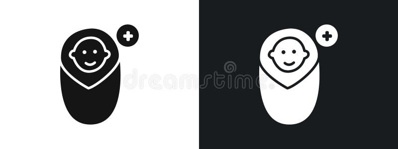 Adding a New Birth Icon Linear Graphics Set Vector in Black Stock ...