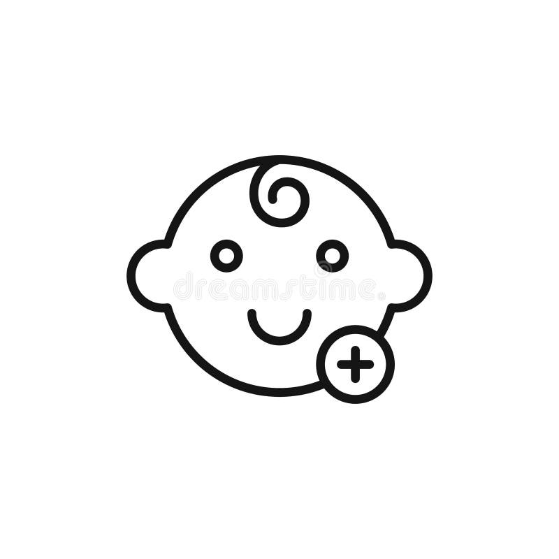 Adding a New Birth Logo Sign Vector Outline Stock Vector - Illustration ...