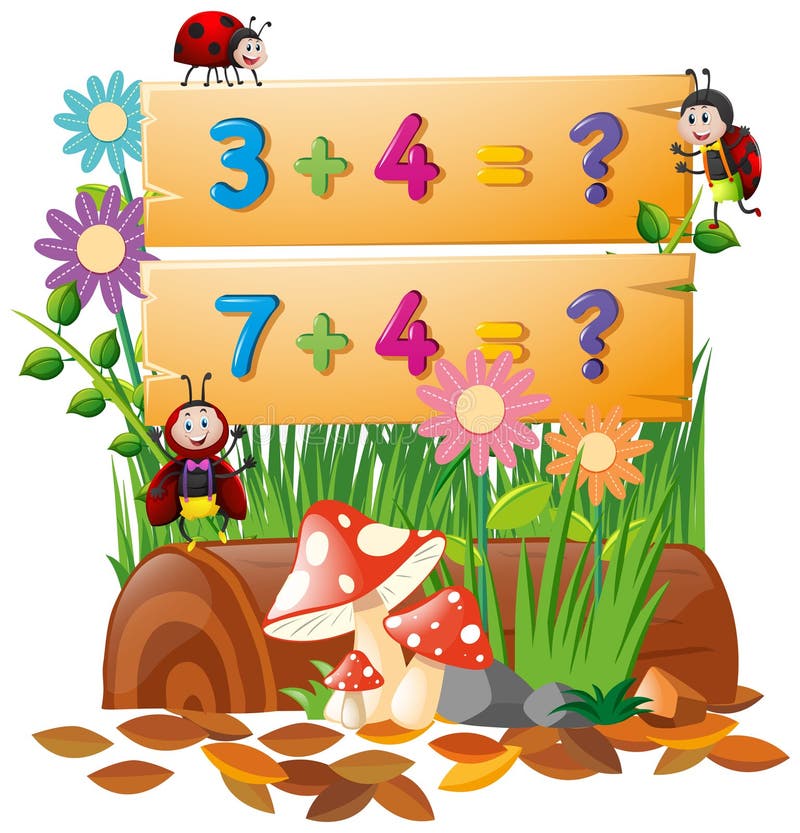 Adding Numbers on the Board Stock Vector - Illustration of background ...