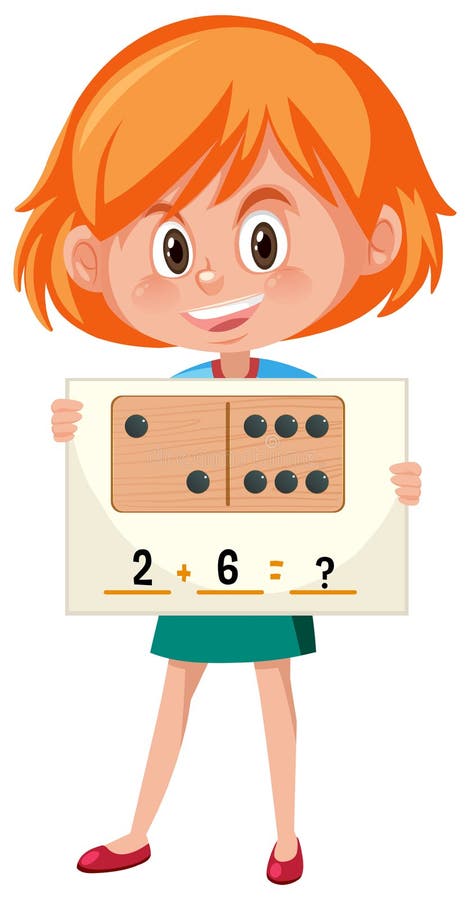 Adding Numbers with Girl Student Stock Vector - Illustration of child ...