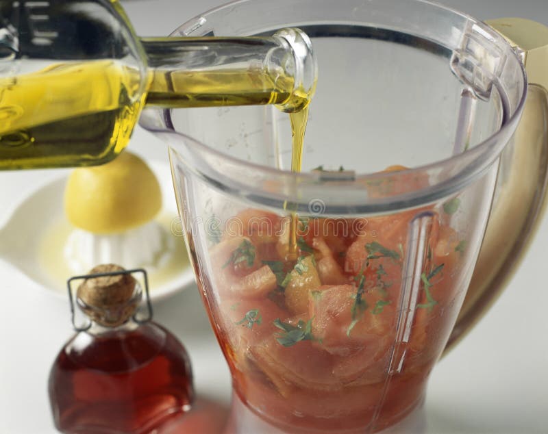 Adding the olive oil stock image. Image of starter, prepared - 23705417