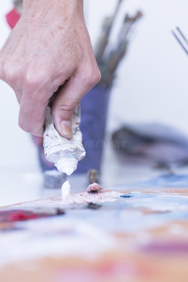 Adding Paint - Painting Session Stock Image - Image of drawing, artist ...
