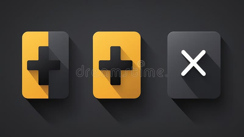Adding and Removing Icons on Gray Background Stock Illustration - Illustration of white, mark ...