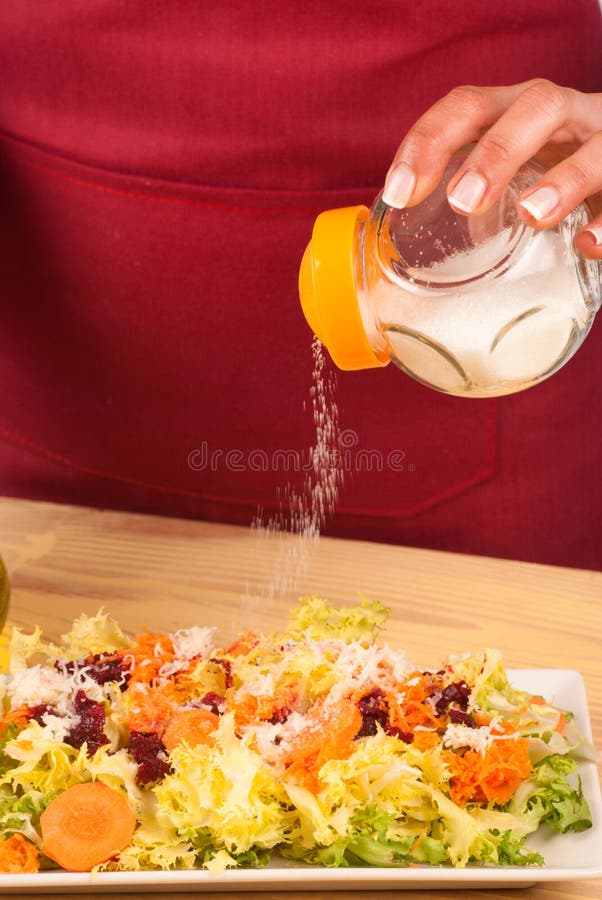 Adding salt stock image. Image of cook, mediterranean - 29370973
