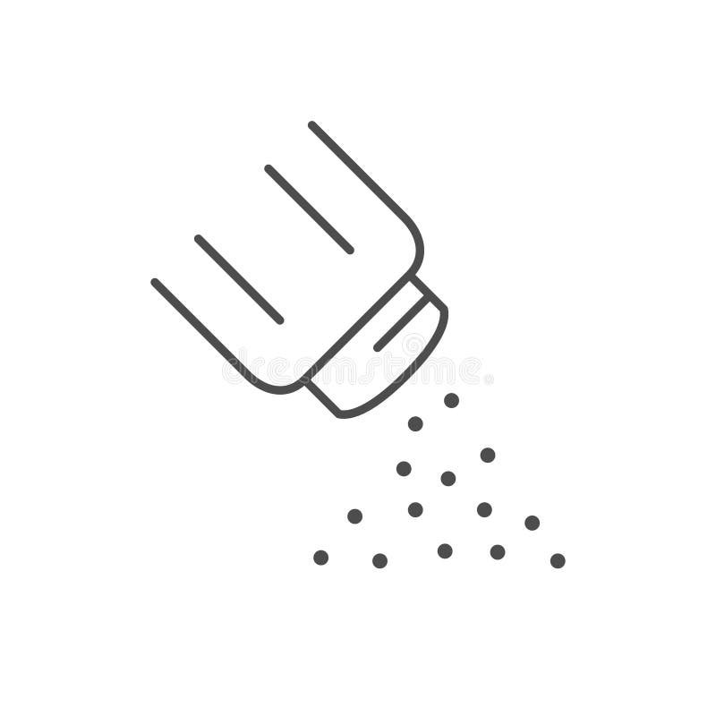 Adding Salt Line Outline Icon Stock Vector - Illustration of cook ...