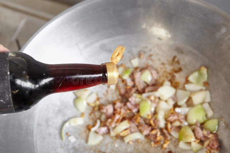 Adding sauce stock image. Image of chinese, sauce, vegetables - 52202991