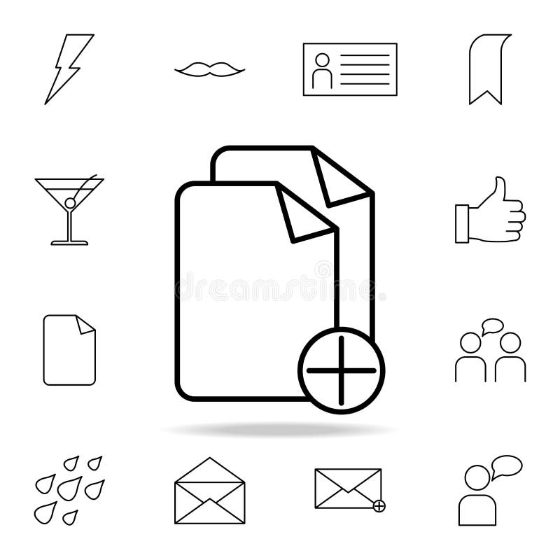 Adding Sheets Icon. Detailed Set of Simple Icons. Premium Graphic ...
