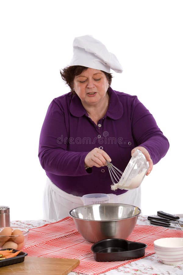 Adding some flour stock image. Image of women, smiling - 7506297