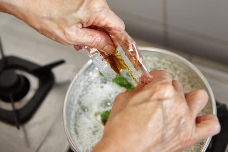 Adding spices stock photo. Image of preparation, finger - 55058272