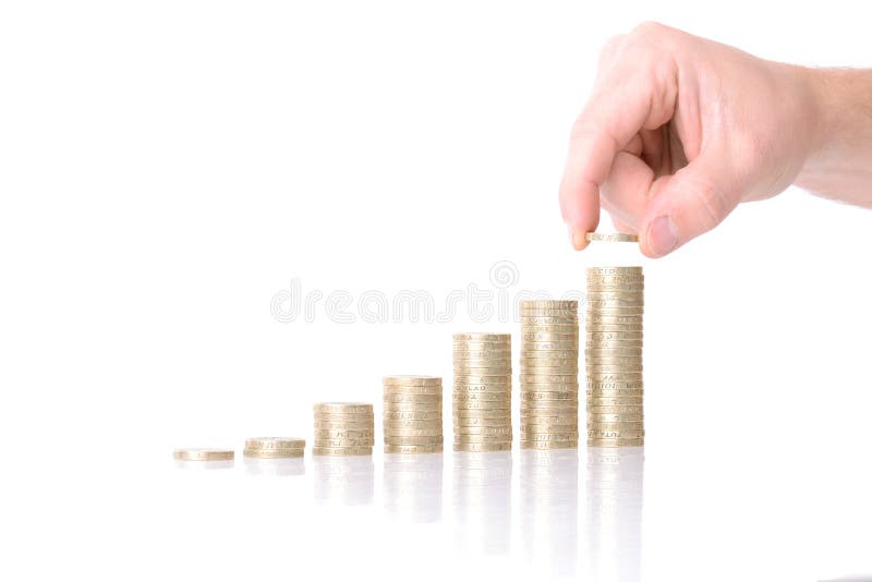 Adding to coin chart stock image. Image of progress, finance - 32045811
