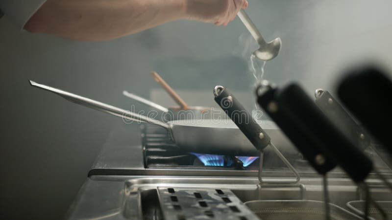 Adding Water To the Pan To Complete the Cooking Stock Photo - Image of ...