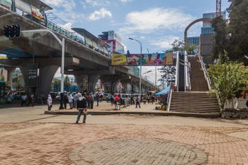ADDIS ABABA, ETHIOPIA - APRIL 5, 2019: Elevated Section of the Light ...