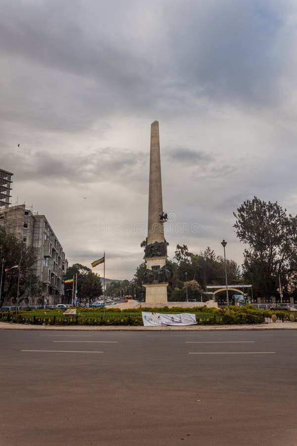 ADDIS ABABA, ETHIOPIA - APRIL 6, 2019: Yekatit 12 Monument in Addis ...