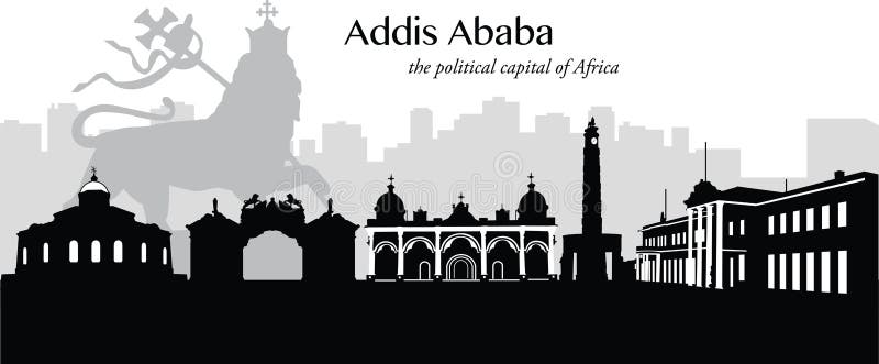 Addis Ababa Ethiopia Asia Icon VektorArt Design Skyline Night Flat ...