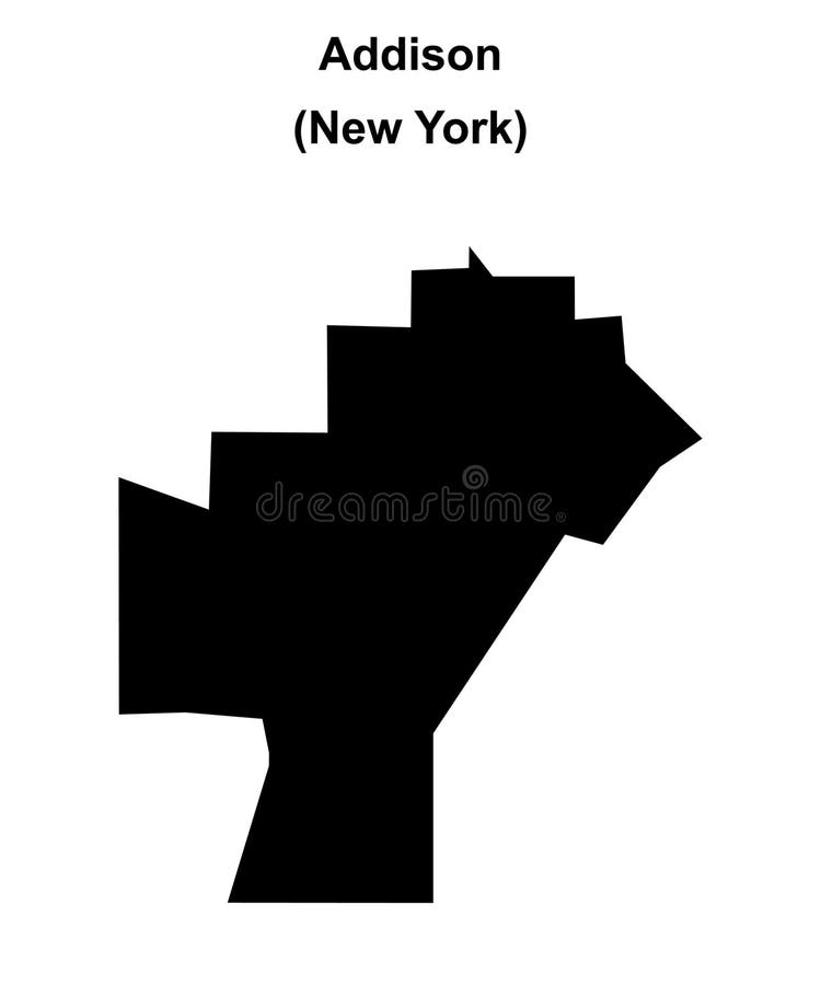 Addison outline map stock vector. Illustration of boundary - 387612755