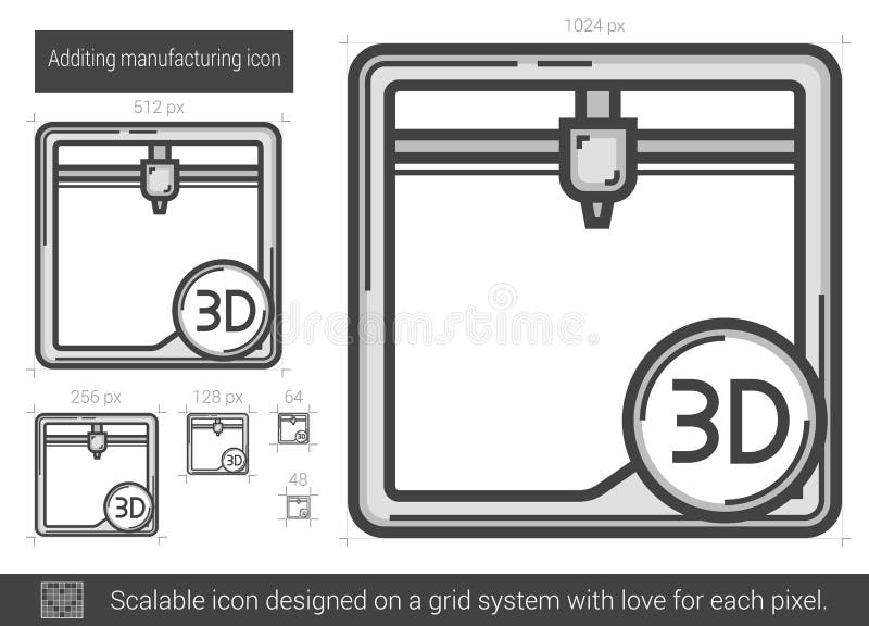 Additing Manufacturing Line Icon. Stock Vector - Illustration of ...