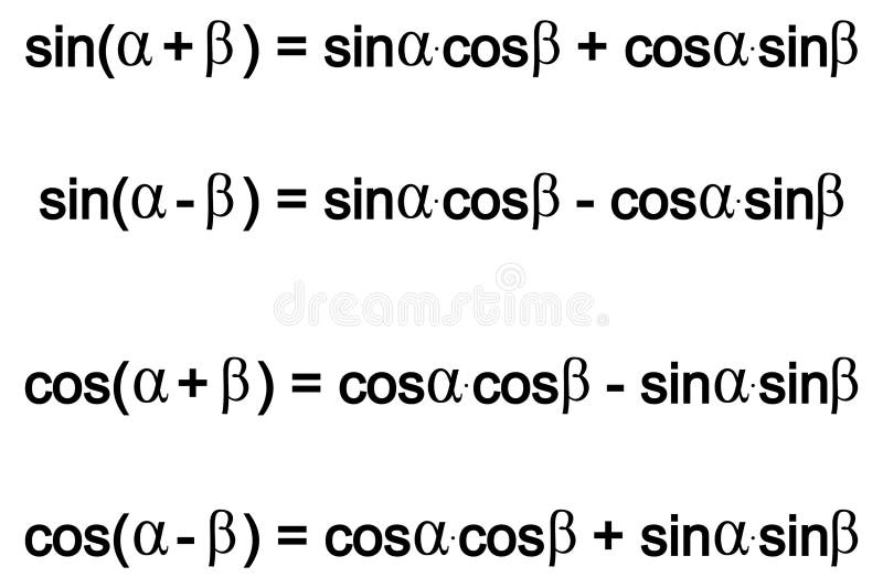 Addition Formulas for the Sine and Cosine Functions Stock Illustration ...