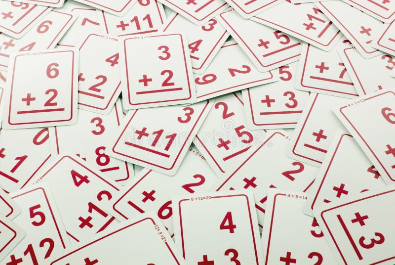 Stack of Math Flash Card stock image. Image of knowledge - 4816213