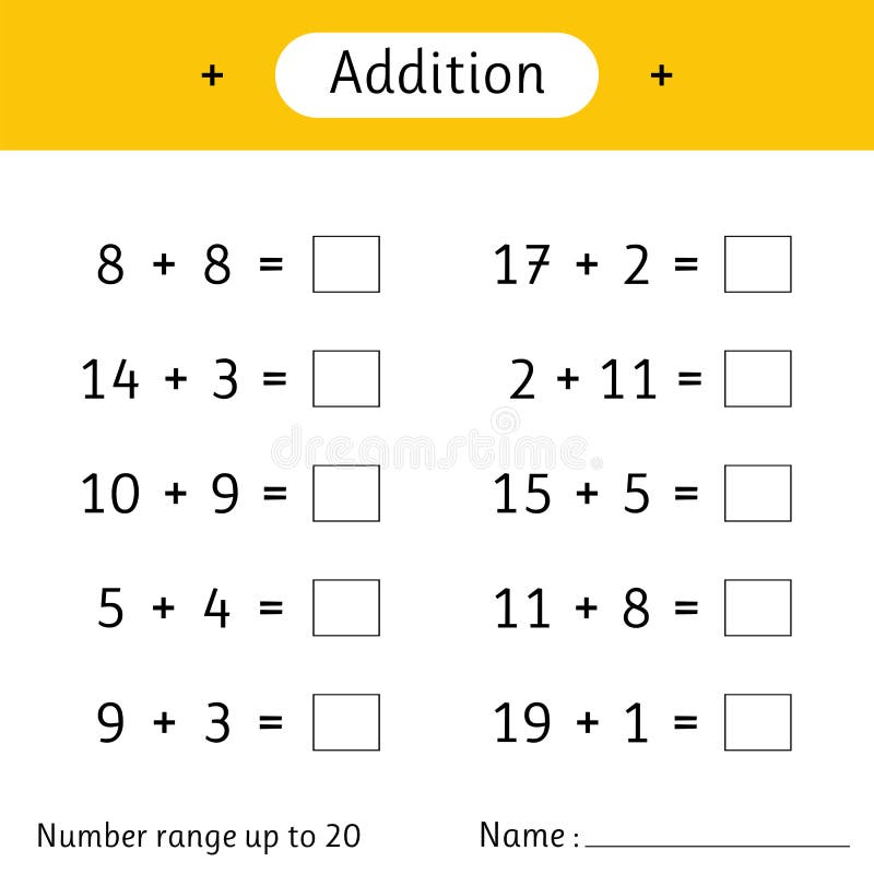 Addition. Number Range Up To 10. Math Worksheet for Kids. Mathematics ...