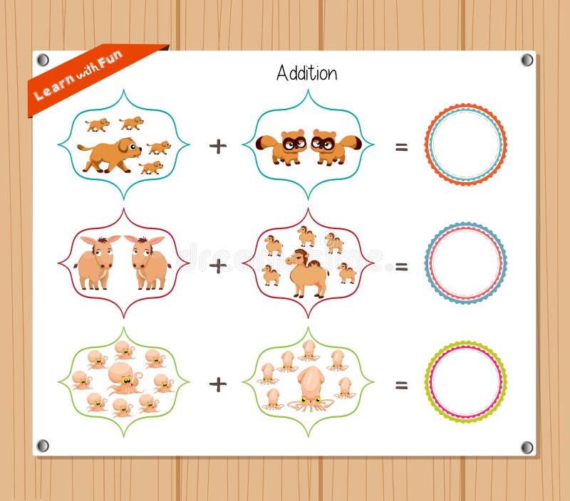 Addition. Number Range Up To 20. Math Worksheet for Kids. Mathematics ...