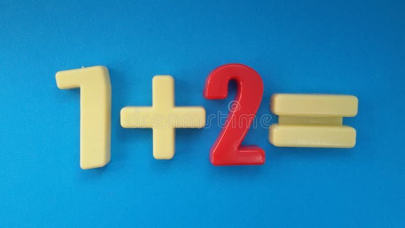 Addition: One Plus Two Equals Three. School and Education. Stock Photo ...