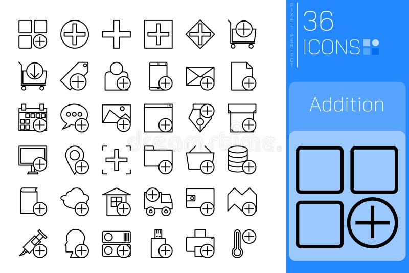 Addition_Outline stock illustration. Illustration of icon - 316854419