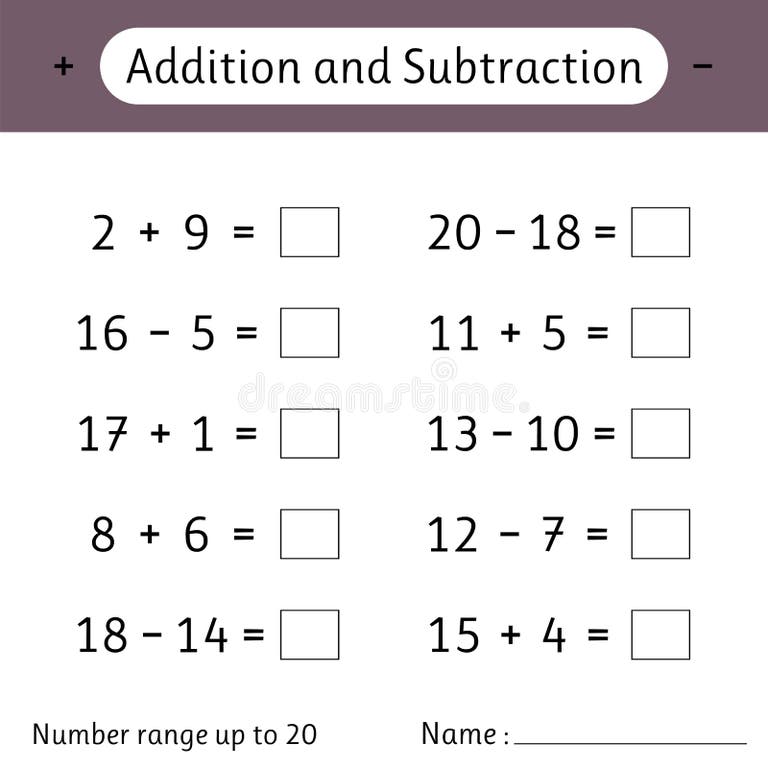 Addition Subtraction 20 Stock Illustrations – 148 Addition Subtraction 20 Stock Illustrations ...