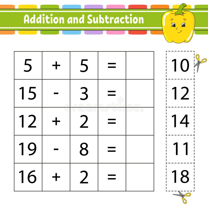 Addition Printable Activity Page Stock Illustrations – 2,738 Addition ...