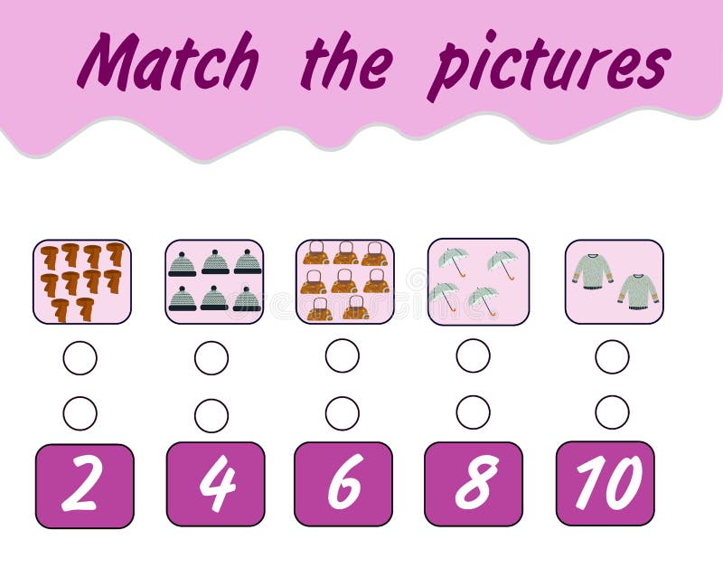 Additional Education. Math Kids Activity Sheet Even Numbers Stock ...