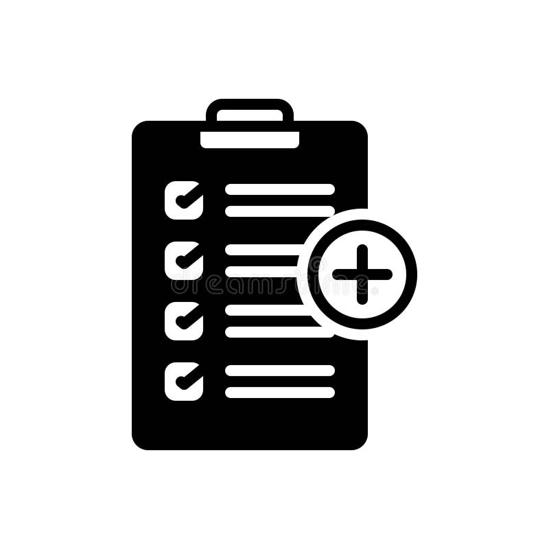Black Solid Icon for Additional, Extra and Summary Stock Vector ...