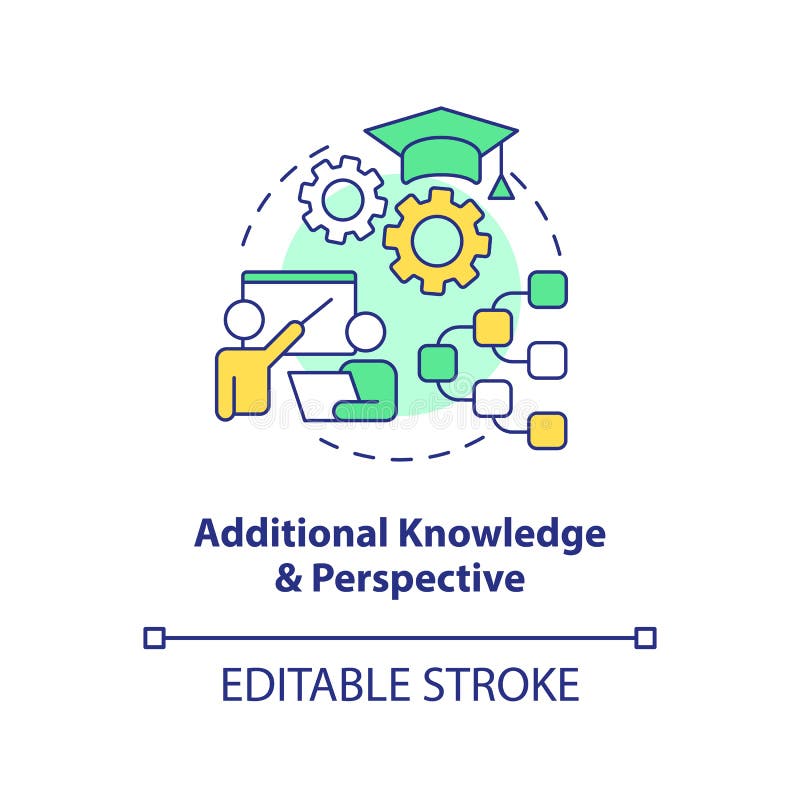 Additional Knowledge and Perspective Blue Gradient Concept Icon Stock ...
