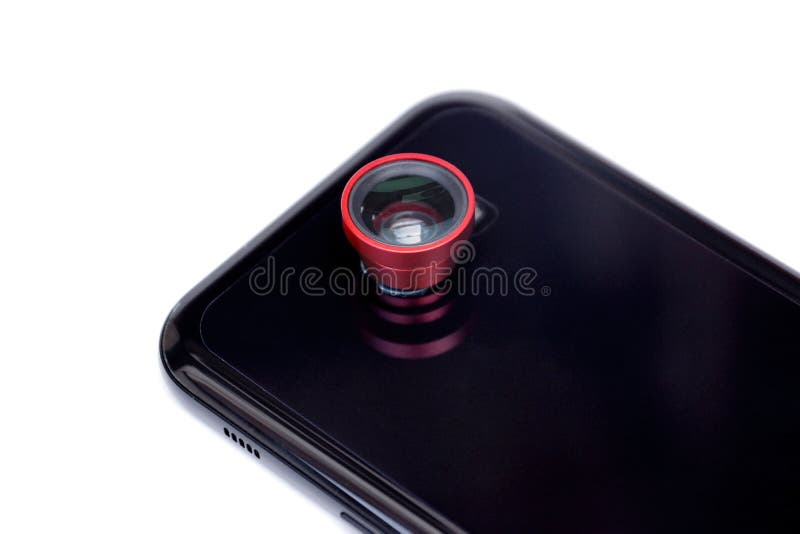 Additional Lens for Smartphone Camera Stock Image - Image of telephone ...