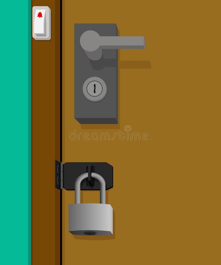 Additional Padlock for Security Stock Vector - Illustration of double ...