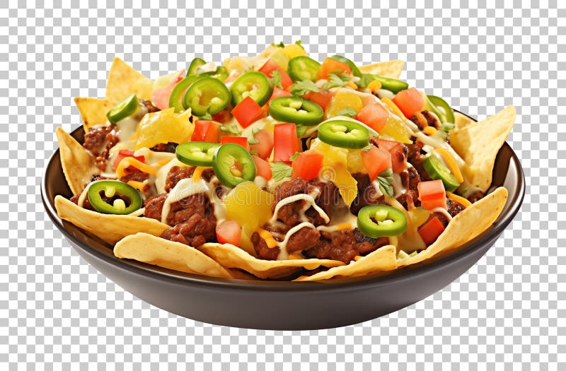 Ground Beef Nachos Isolated on Transparent Background PNG Stock Image ...
