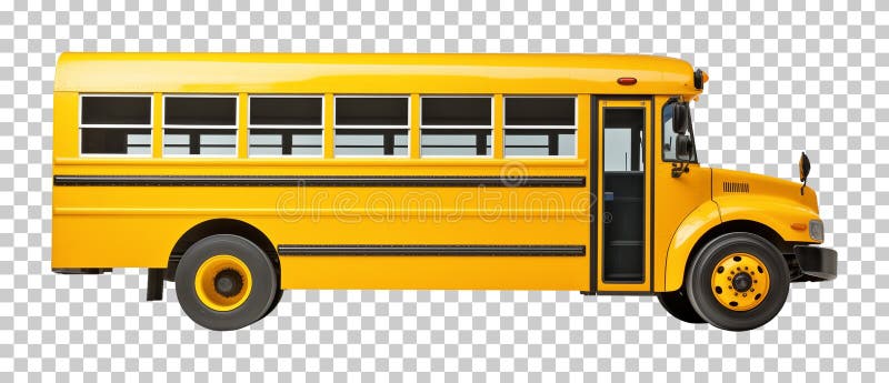 School Bus Side View Isolated on Transparent Background PNG Stock Photo ...