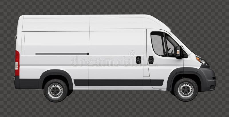 Van Side View Isolated on Transparent Background Stock Illustration ...