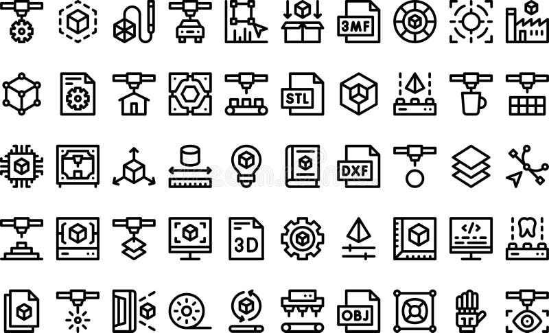 Additive Manufacturing Icons High-Quality Vector Icons Collection with ...