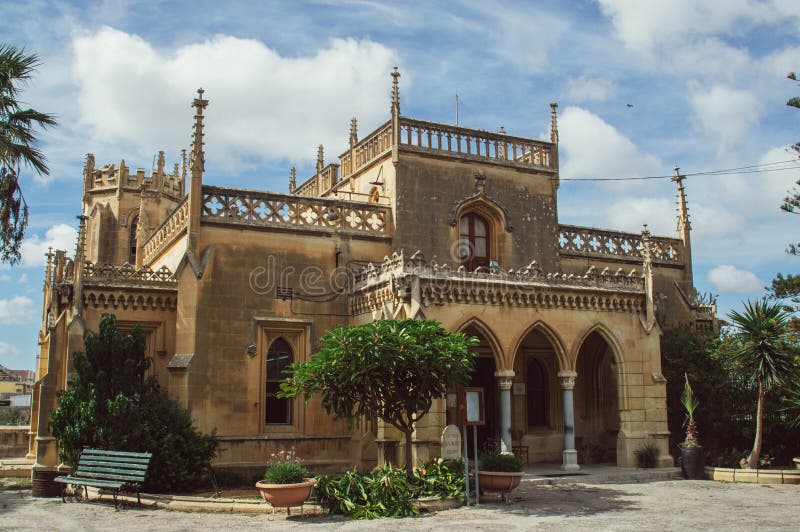 Addolorata Cemetery Neo Gothic Building Stock Image - Image of stone ...