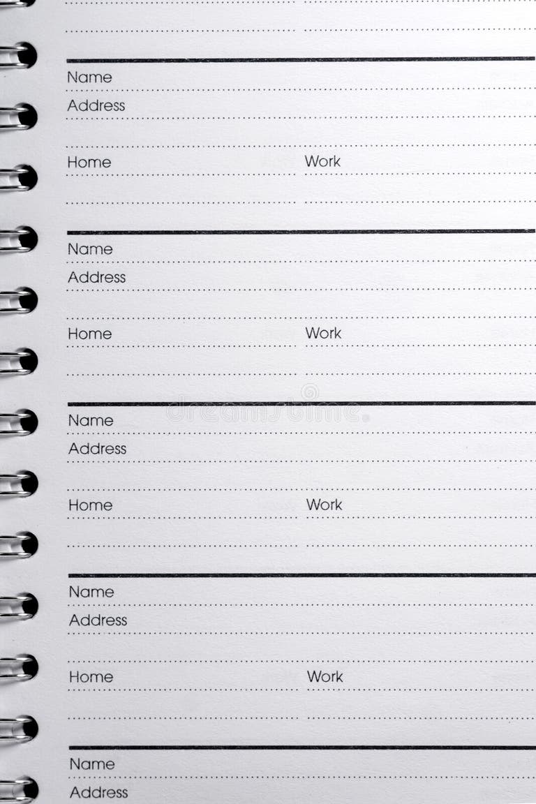 771 Blank Address Book Page Stock Photos - Free & Royalty-Free Stock ...