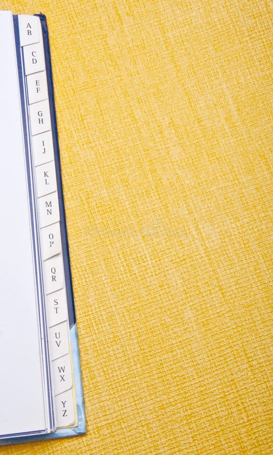Address Book Border on Vibrant Yellow Stock Photo - Image of studio ...