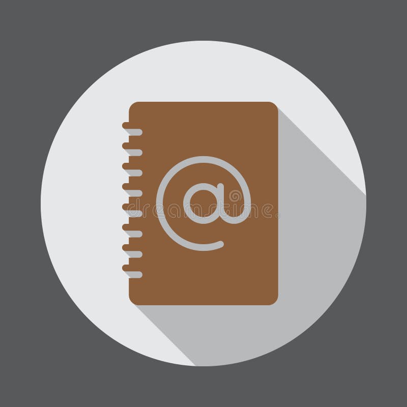 Address Book Flat Icon. Round Colorful Button, Circular Vector Sign ...