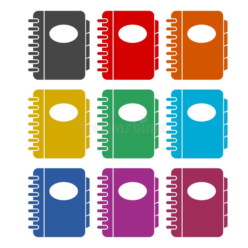 Address Book Icon, Color Icons Set Stock Vector - Illustration of ...
