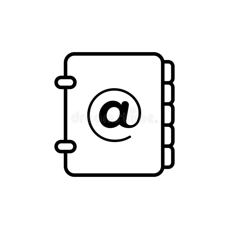 Address Book Icon Set. Email Address Directory Vector Symbol Stock ...