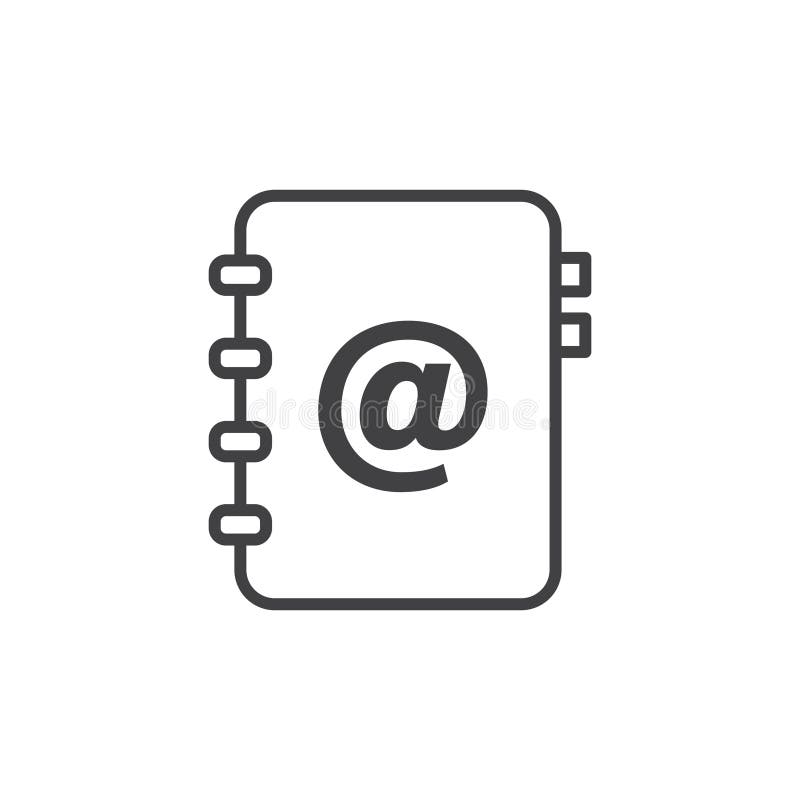 Address Book Icon Set. Email Address Directory Vector Symbol Stock ...