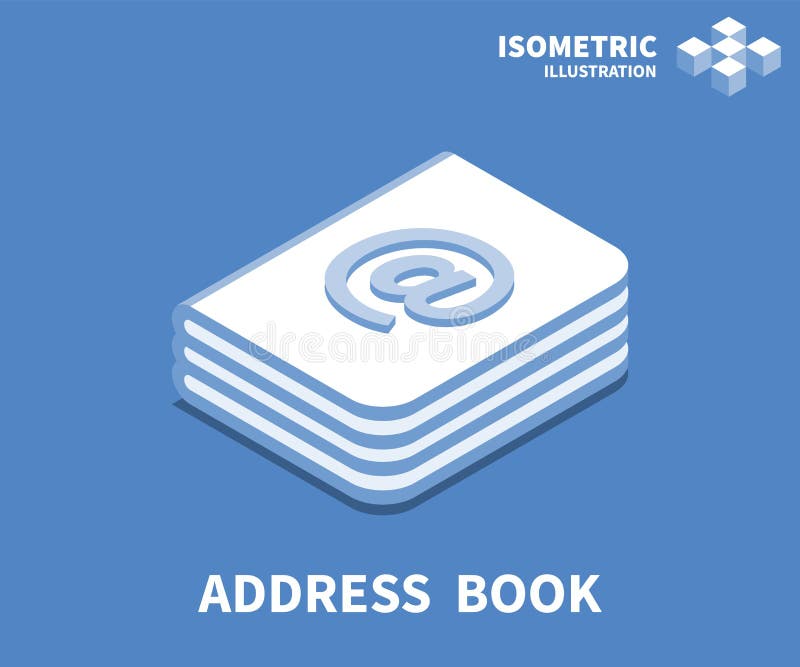 Address Book Icon, Vector Illustration in Flat Isometric 3D Style Stock ...